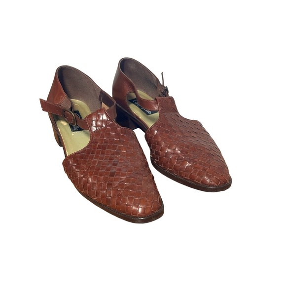 Pappagallo | Shoes | Vintage Pappagallo Brown Leather 5 Block Heel ...